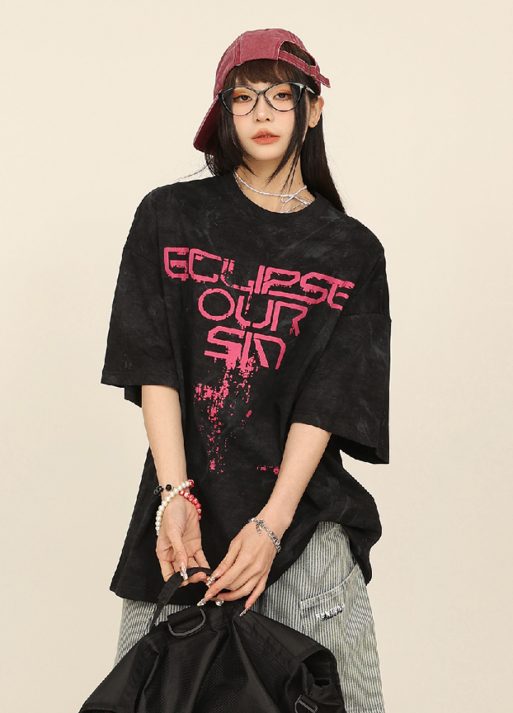 【CEDY】Vintage-style base initial collar short-sleeved T-shirt CD0072 – HI-LANDER