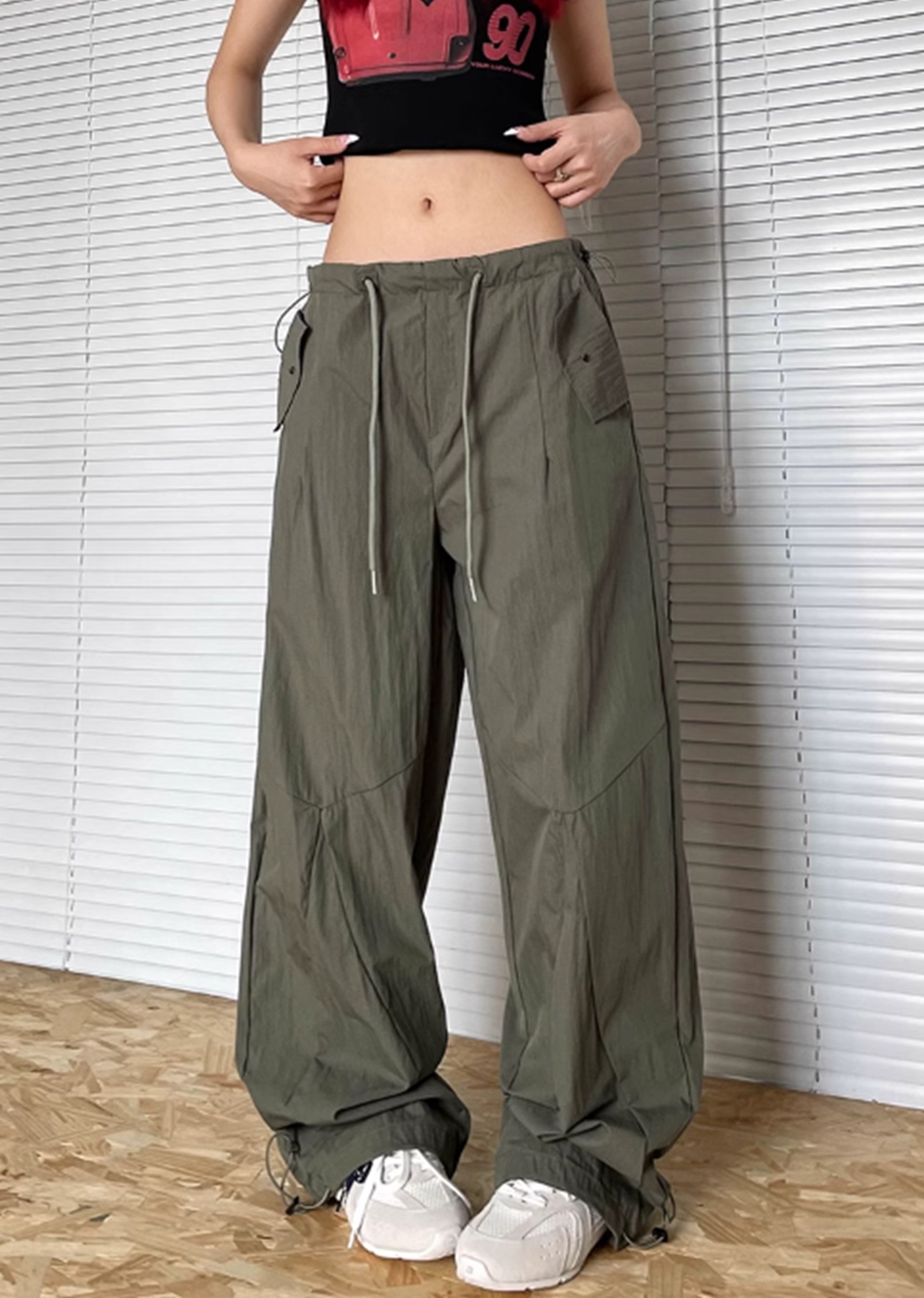 [Apocket] Dull and wrinkled street wide silhouette pants AK0024 – HI-LANDER