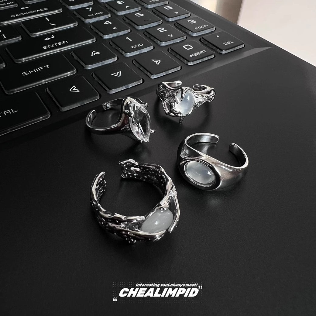 【CHEALIMPID】Front pearl design silver gimmick ring CL0010 – HI-LANDER