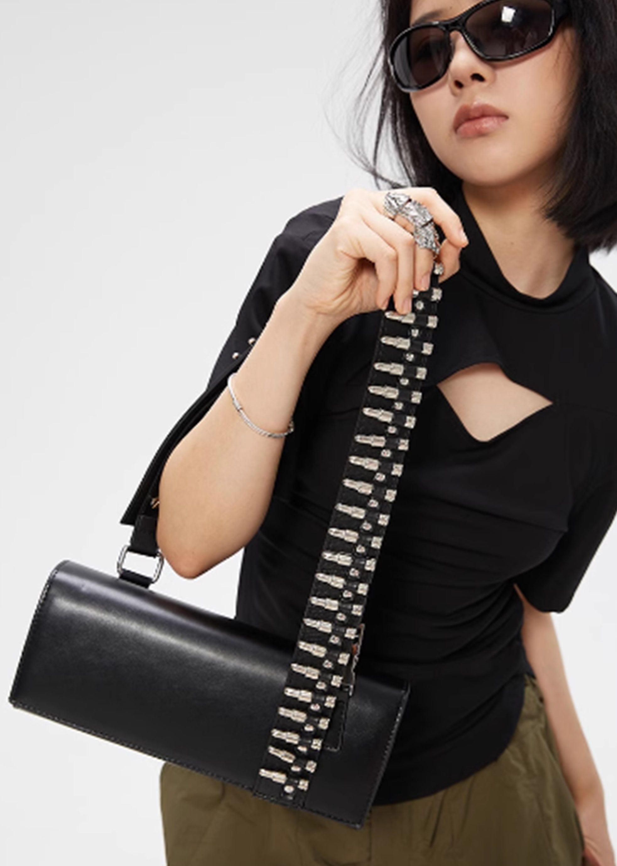 【Antiphase】Barrett Design Black Anclode Leather Shoulder Bag AP0002 ...