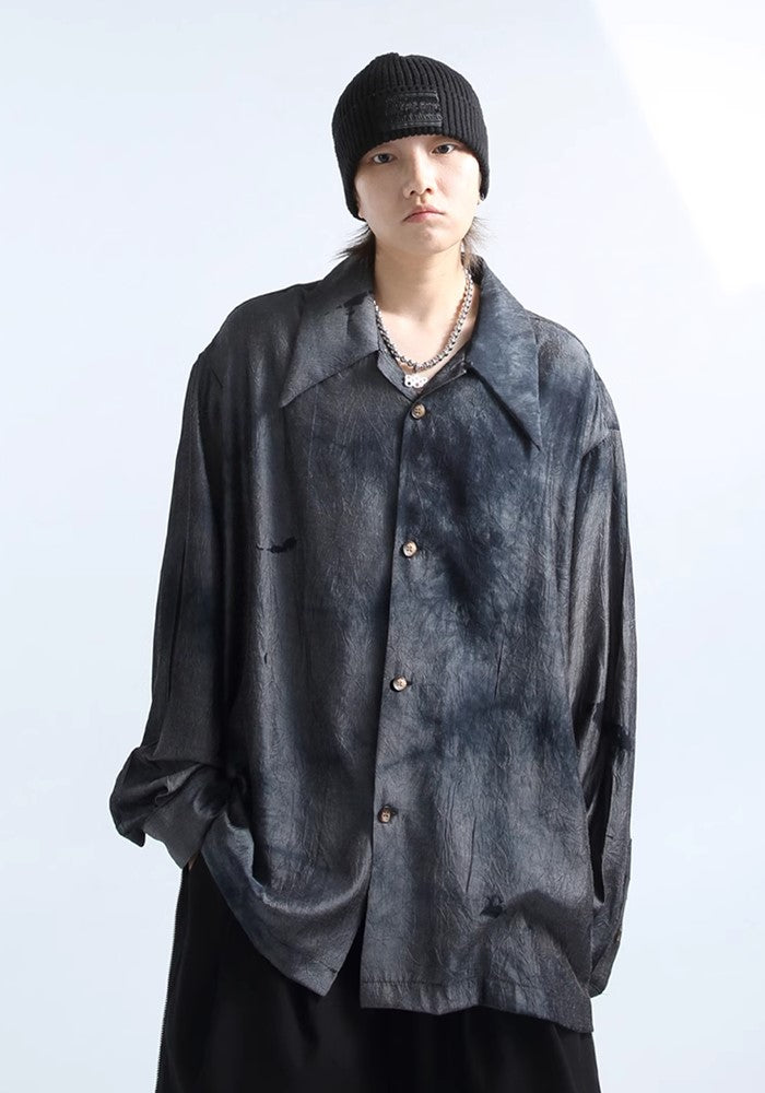 【GRNL】Dull navy color washed style long sleeve shirt GN0003 – HI-LANDER