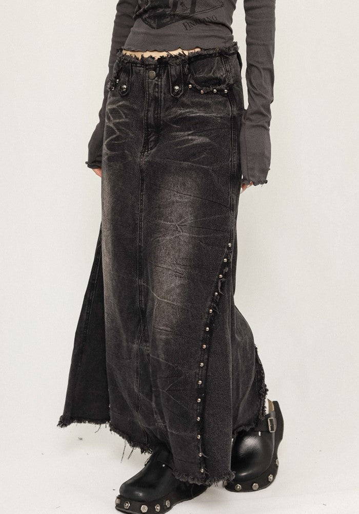 【ZERO STORE】Tight silhouette washed denim design skirt ZS0059 – HI-LANDER