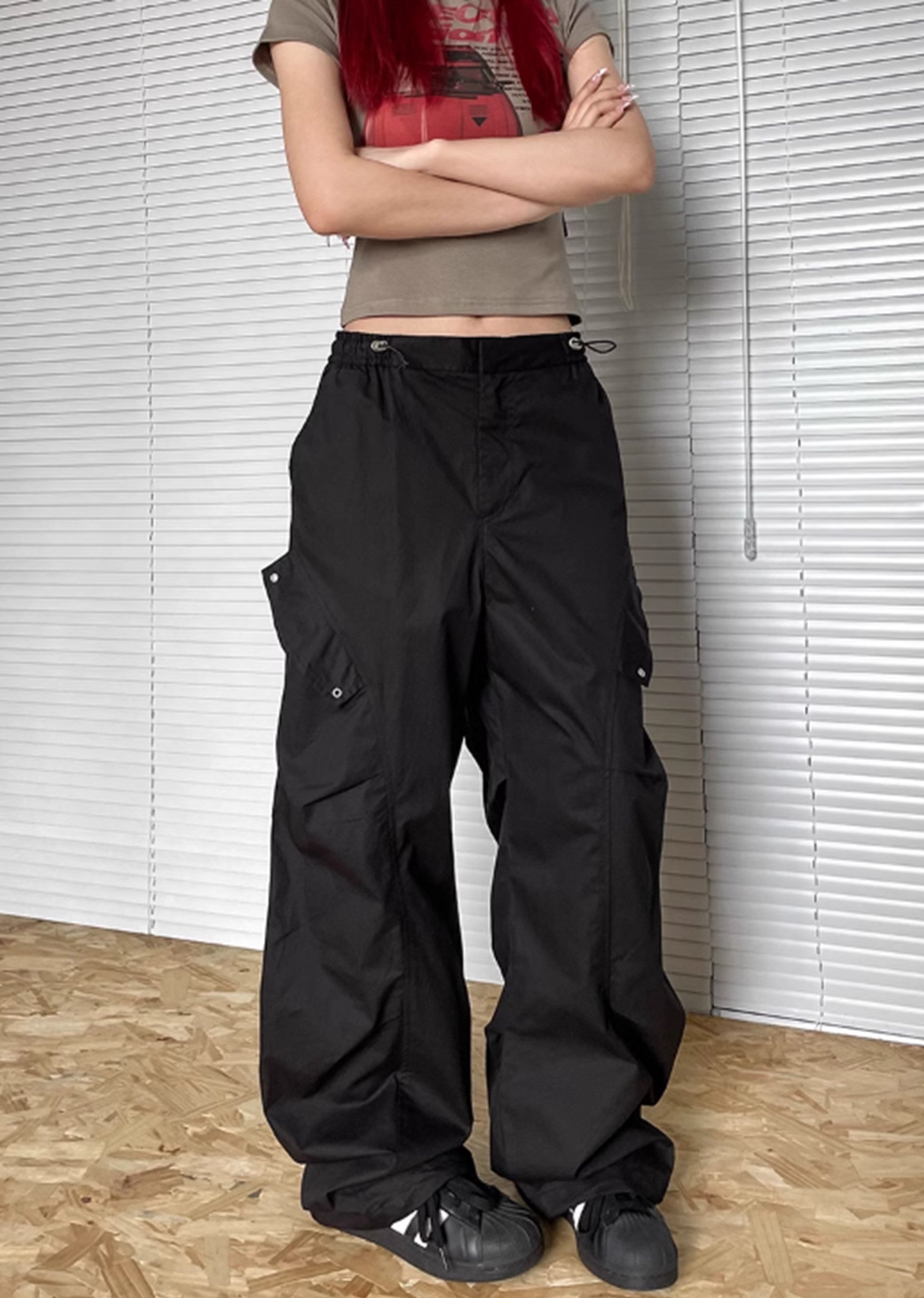 [Apocket] Diagonal cargo pocket design reedy red natural pants AK0025 ...