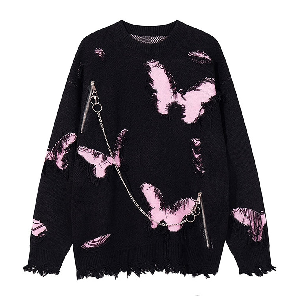 【K787】Random balance butterfly design subculture style knit KL0002 – HI ...