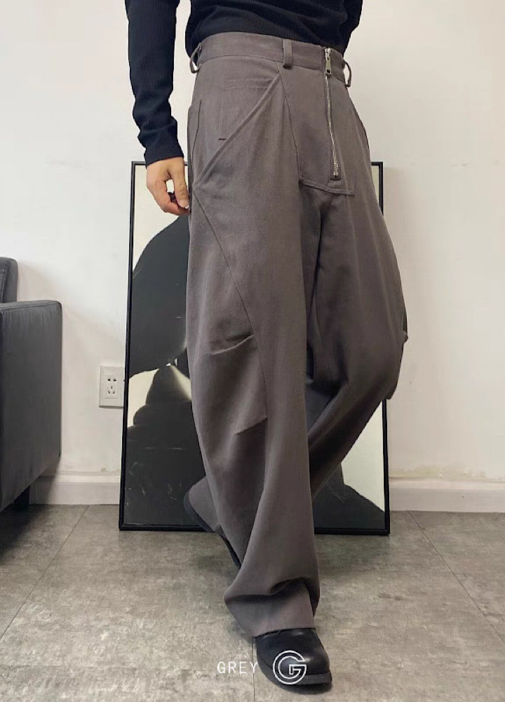 【GREY】Straight silhouette dull color odd over pants GR0019 – HI-LANDER