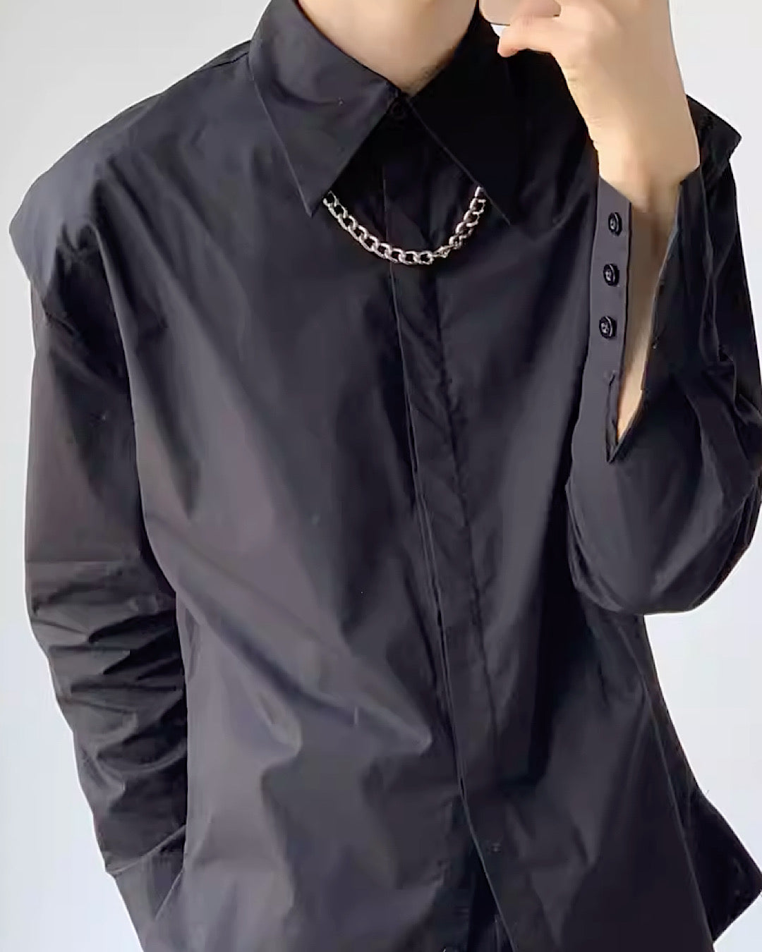 【QUANY】Simple design chain necklace long sleeve shirt QU0012 – HI-LANDER