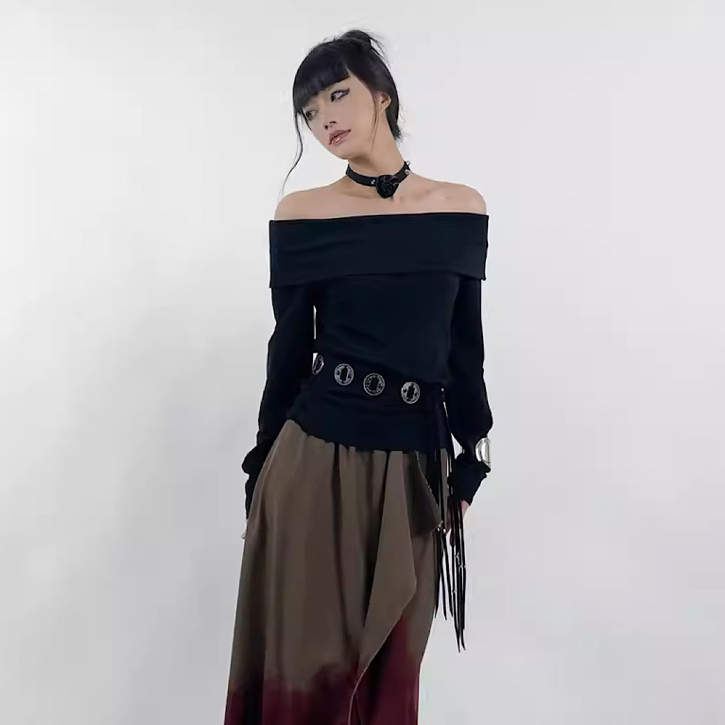 [Rouge] Off-the-shoulder loose silhouette beauty design dress RG0006 ...